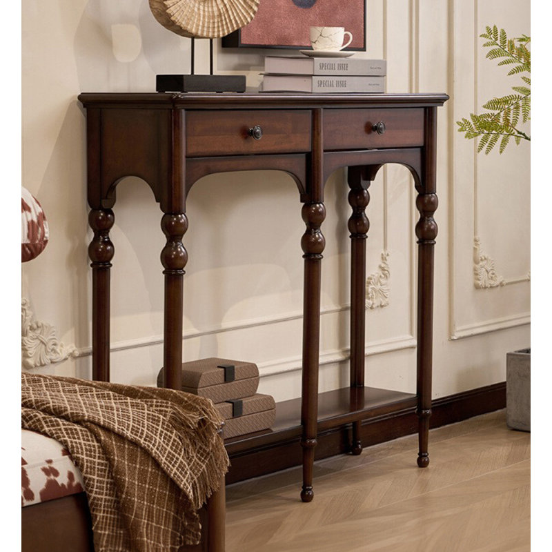 Rite Treasure 43.31" Cherry Rectangular Solid Wood Console Table | Wayfair